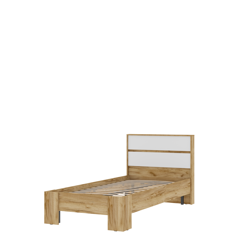 Кровать 0.9х2.0 СтендМебель Хелен КР 01 Белый/Дуб Крафт Золото