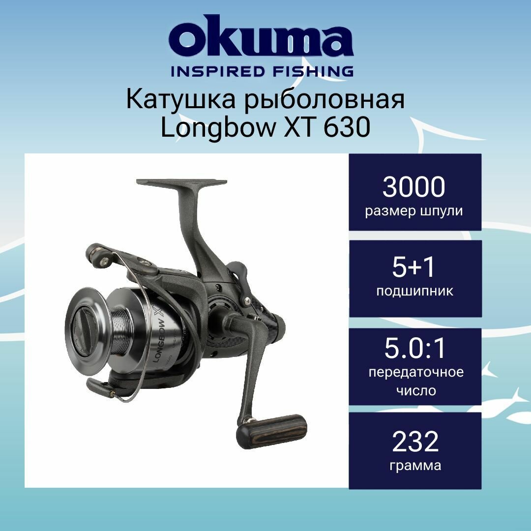 Катушка для рыбалки Okuma Longbow XT 630 + дополнительная шпуля