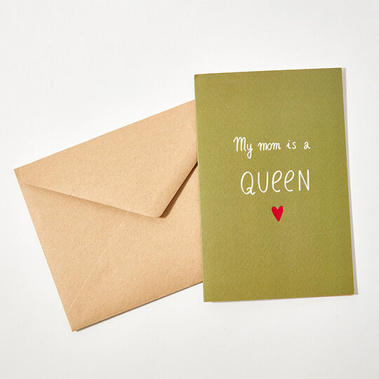 Открытка 'My mom is a queen' (разные цвета) / Зеленый