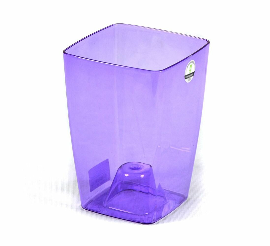 Кашпо орхидейное Сильвия 1,4л Фиолетовое d12,5см, h18см (квадратное)