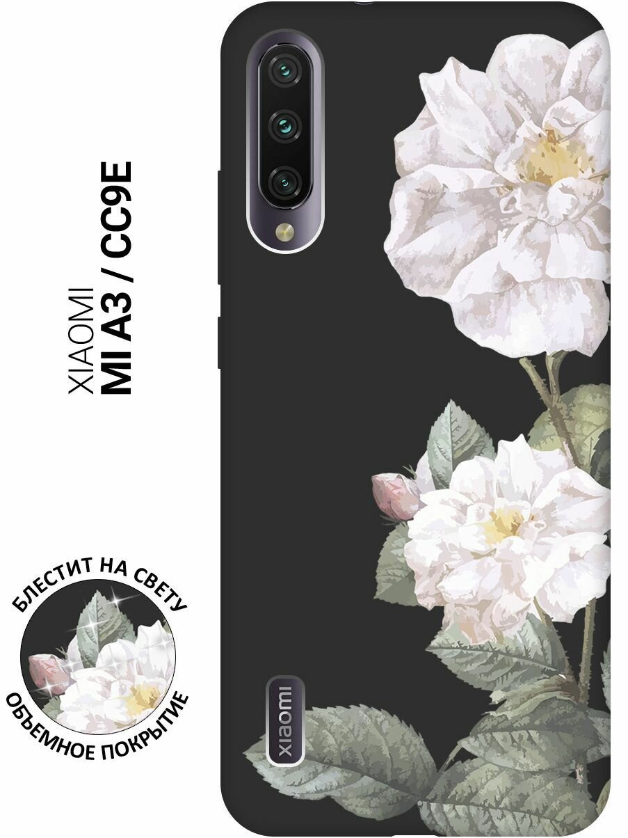 Матовый Soft Touch силиконовый чехол на Xiaomi Mi A3, CC9e, Сяоми Ми А3, Ми СС9е с 3D принтом "Avo-Swimming" черный матовый