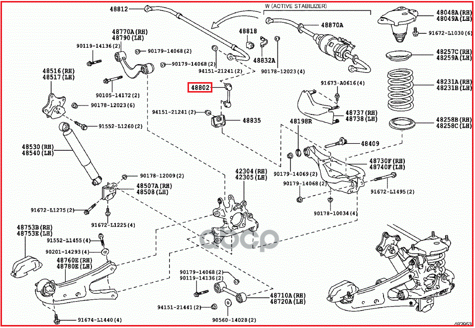 Линк задний RH LEXUS RX350/450 08- AIR SUSPENSUION TOYOTA арт. 48803-48020