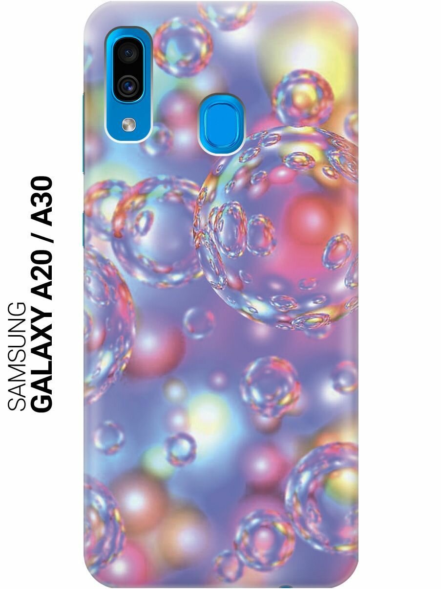Силиконовый чехол на Samsung Galaxy A20, A30, Самсунг А20, А30 с принтом "Необычные пузырьки"