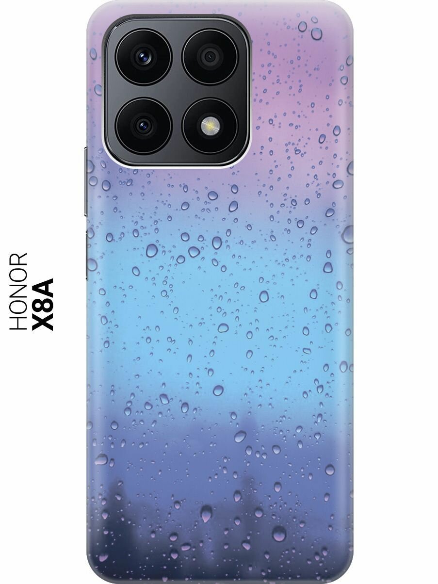 Силиконовый чехол на Honor X8a, Хонор Х8А с принтом "Капли на стекле"