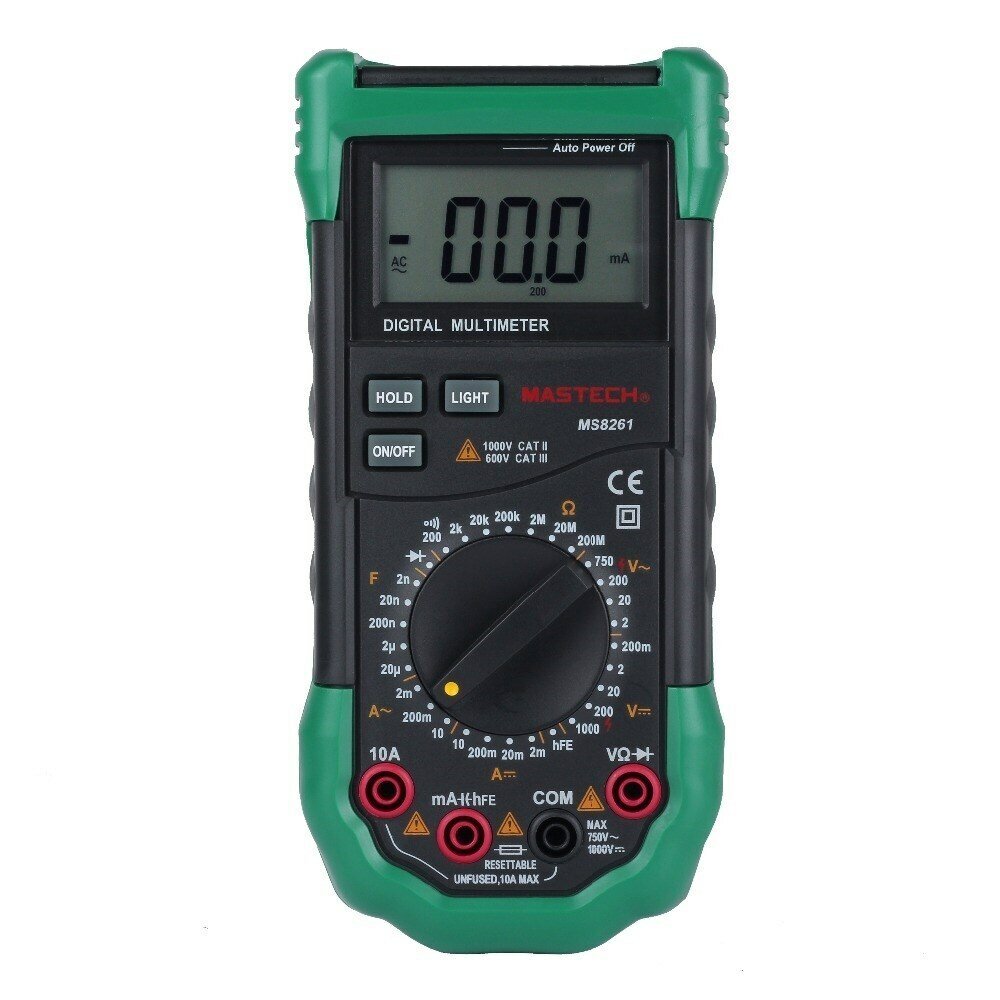 MS8261 Mastech мультиметр цифровой, противоударный, подсветка, удержание данных