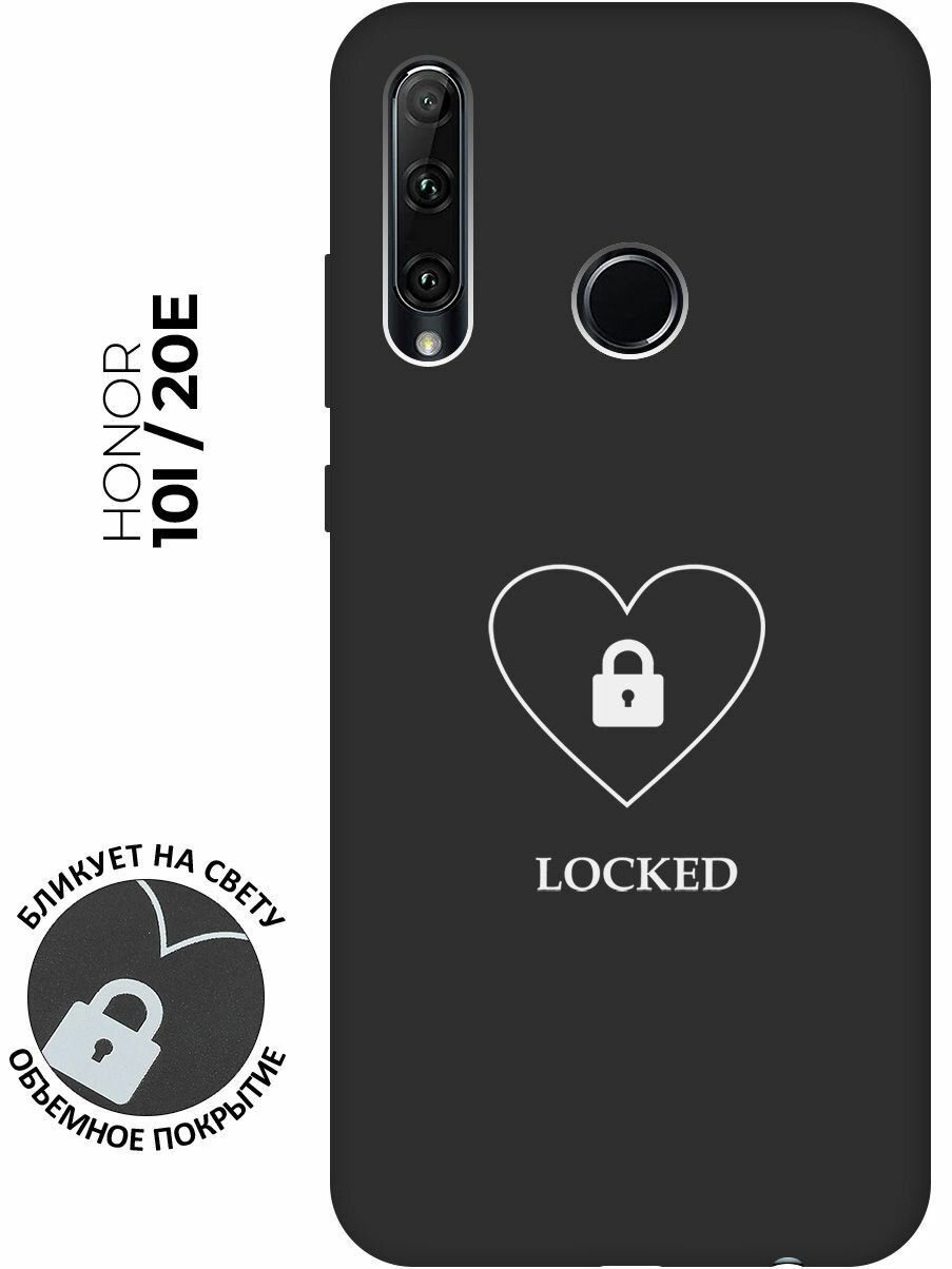 Матовый чехол Locked W для Honor 10i / 20e / Хонор 10 ай / 20е с 3D эффектом черный