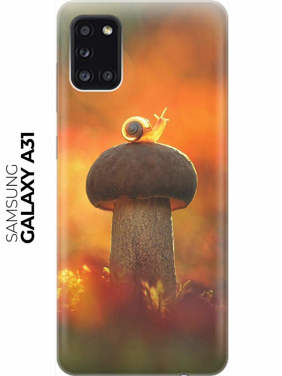Накладка Transparent для Samsung Galaxy A31 с принтом "Улитка и гриб"