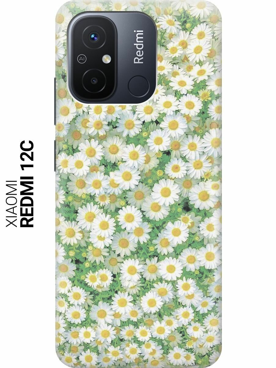 Силиконовый чехол на Xiaomi Redmi 12C, Сяоми Редми 12С с принтом "Ромашковое поле"