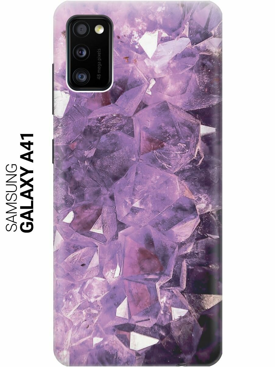 Силиконовый чехол на Samsung Galaxy A41, Самсунг А41 с принтом "Сиреневые кристаллы"