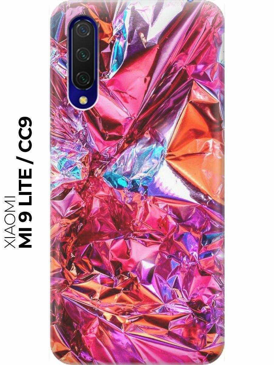 Накладка Transparent для Xiaomi Mi 9 Lite / CC9 с принтом "Розовая фольга"
