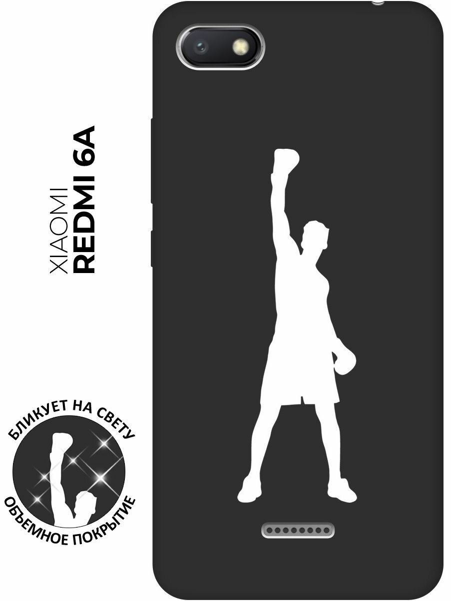 Матовый чехол Boxing W для Xiaomi Redmi 6A / Сяоми Редми 6А с 3D эффектом черный