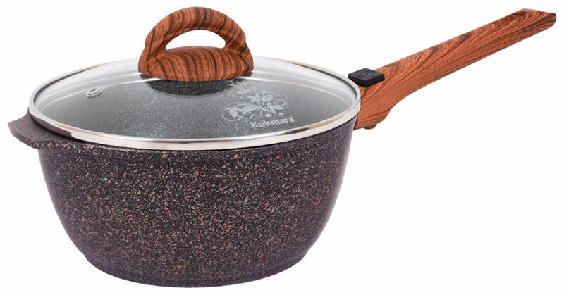 Ковш Kukmara Granit Ultra (кго0225а) 2.2 л, со съемной ручкой, стекл. крышкой