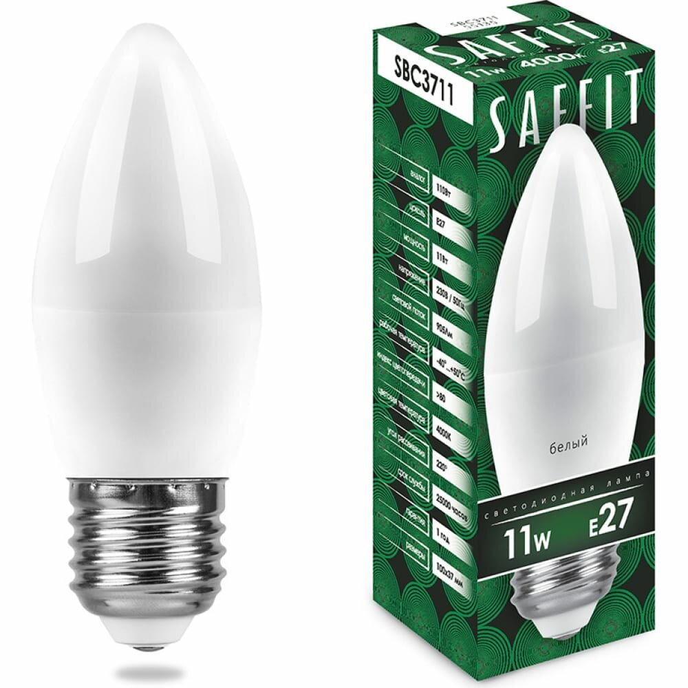 Светодиодная лампа SAFFIT 11W 230V E27 4000K, SBC3711 55135