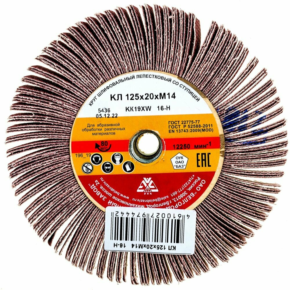 Круг лепестковый KK19XW (125х20 мм; М14; 16Н; Р80) БАЗ 960000061706
