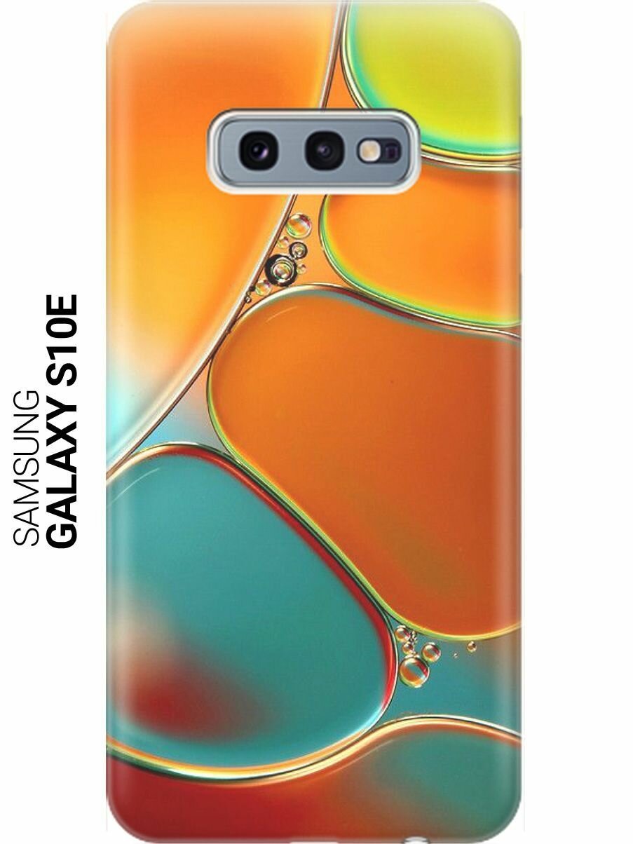 Ультратонкий силиконовый чехол-накладка для Samsung Galaxy S10e с принтом "Разноцветные пузырьки"