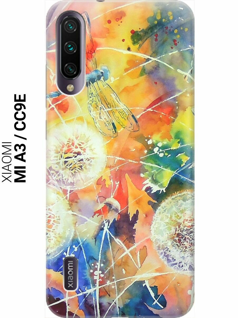 Ультратонкий силиконовый чехол-накладка для Xiaomi Mi A3, CC9e с принтом "Одуванчики"