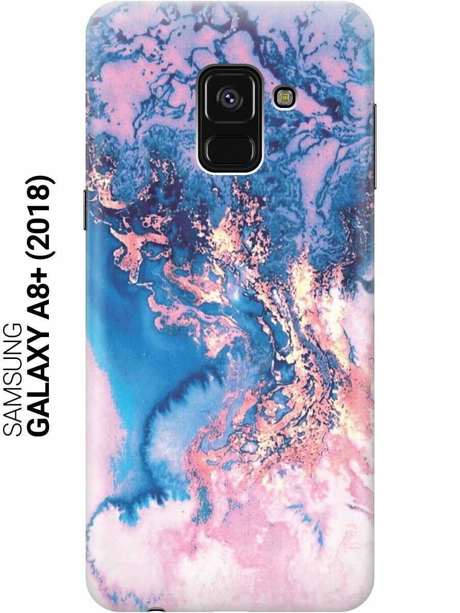 Ультратонкий силиконовый чехол-накладка для Samsung Galaxy A8+ (2018) с принтом "Blue Marble"