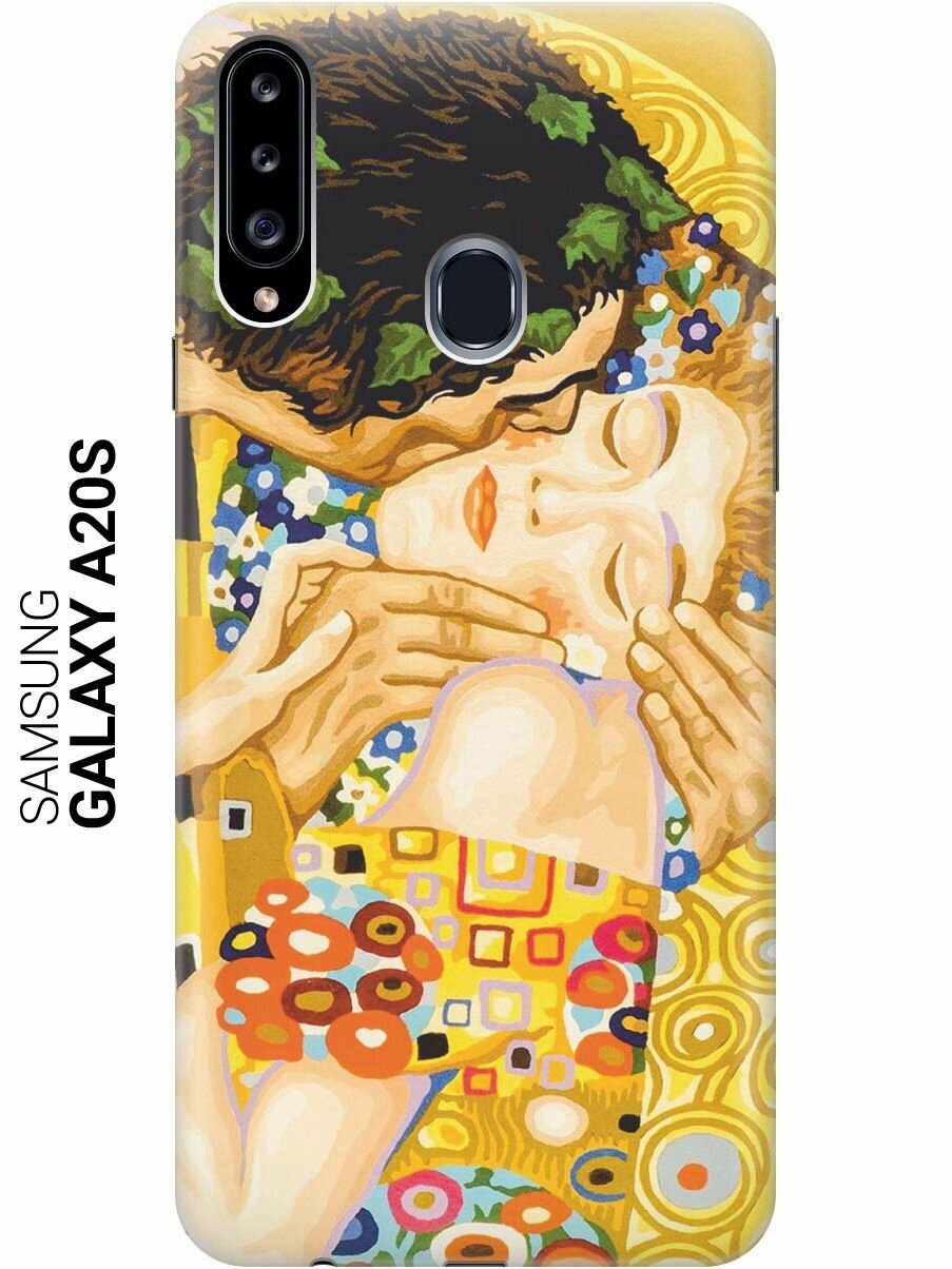 Ультратонкий силиконовый чехол-накладка для Samsung Galaxy A20s с принтом "Поцелуй"