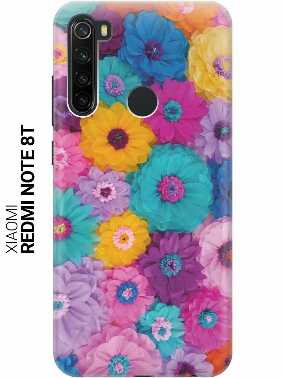 Ультратонкий силиконовый чехол-накладка для Xiaomi Redmi Note 8T с принтом "Бумажные цветы"