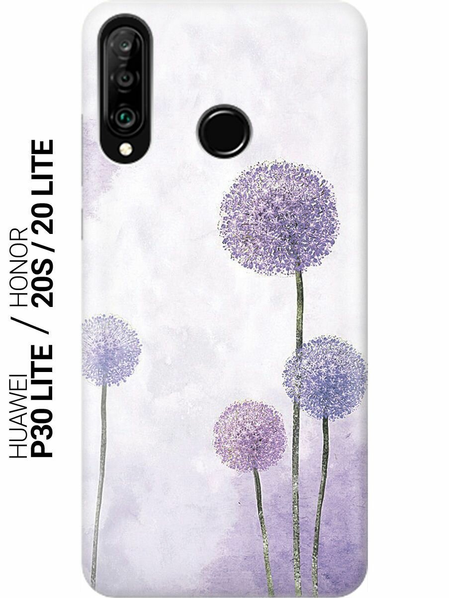 Ультратонкий силиконовый чехол-накладка для Huawei P30 Lite, Honor 20S, Honor 20 Lite с принтом "Одуванчики"