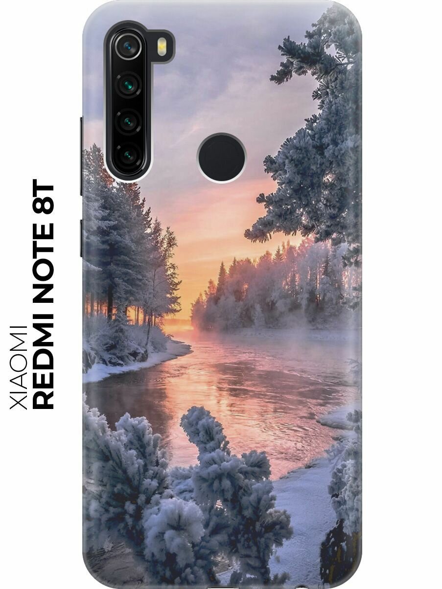 Силиконовый чехол Река в заснеженном лесу на Xiaomi Redmi Note 8T / Сяоми Редми Ноут 8Т
