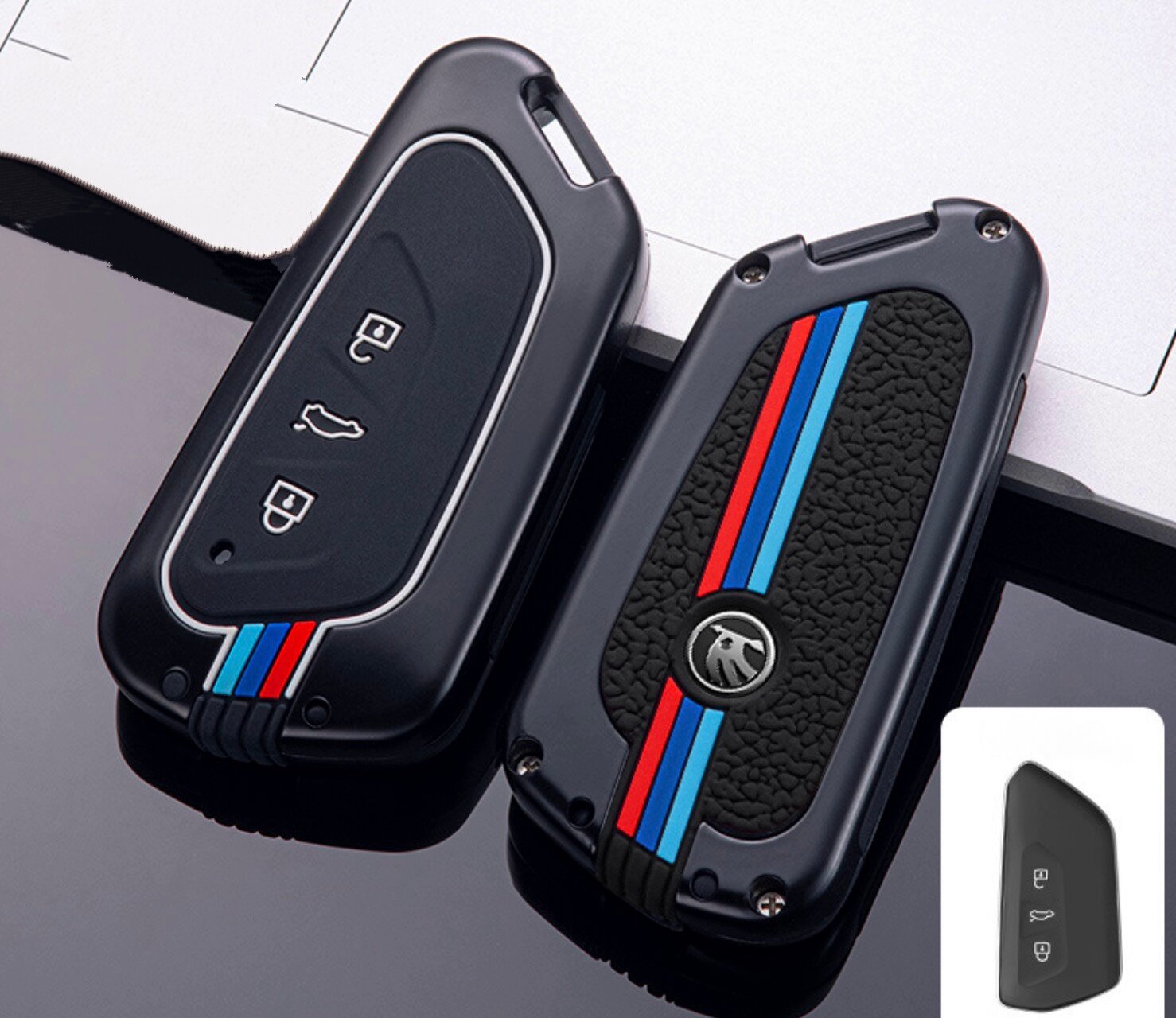 Чехол MyPads M-171864 футляр с металлическим корпусом для автомобильного ключа SKODA RAPID OCTAVIA KODIAQ SUPERB KAROQ Fabia Yeti Шкода
