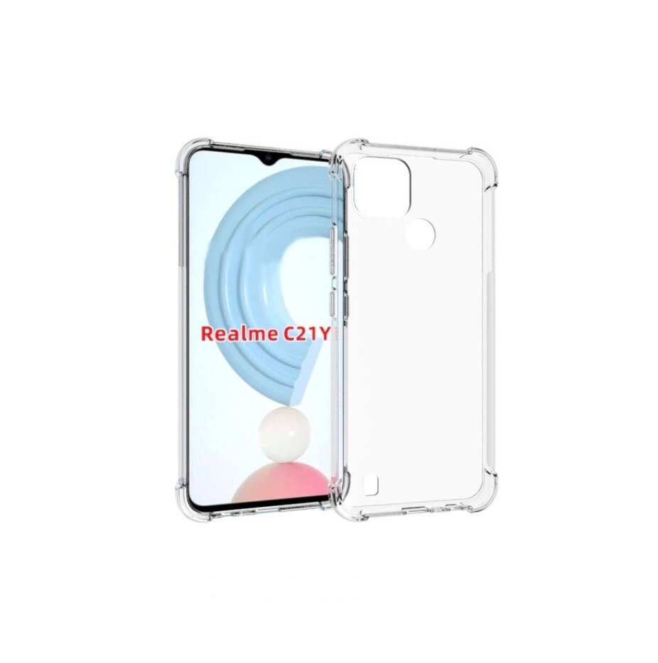Чехол задняя-панель-накладка-бампер MyPads Tocco для Realme C21Y / C25Y с усиленной защитой углов противоударный прозрачный