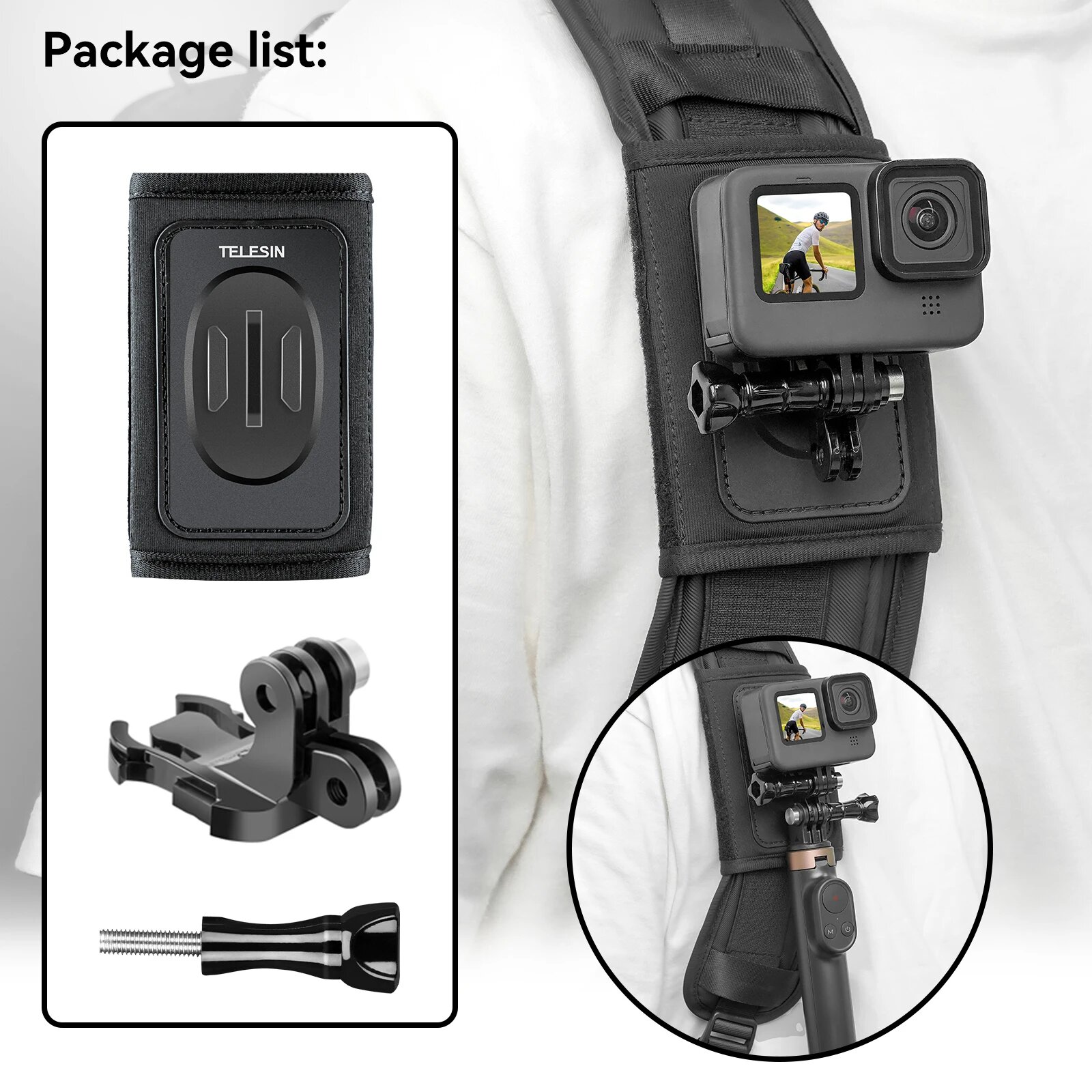 TELESIN Крепление GoPro на пояс, Double J Hook