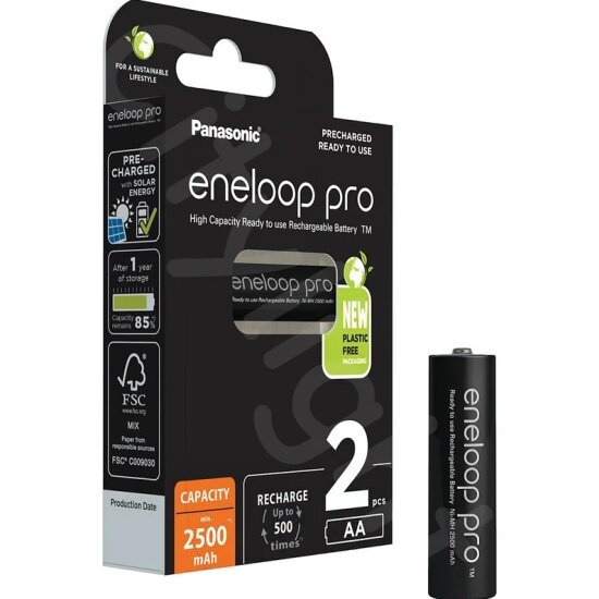 Аккумулятор Eneloop Panasonic Pro AA 2500 mAh (уп 2 шт)