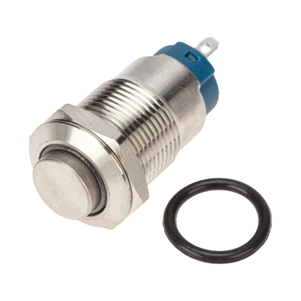 Кнопка антивандальная Rexant ON-OFF d12, 12В (2с) синяя, с фиксацией {36-3221} (1 шт)