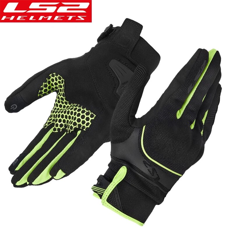 LS2 Перчатки для верховой езды MG001-2 Racing Дышащие перчатки для мотоциклистов с XXL, black green
