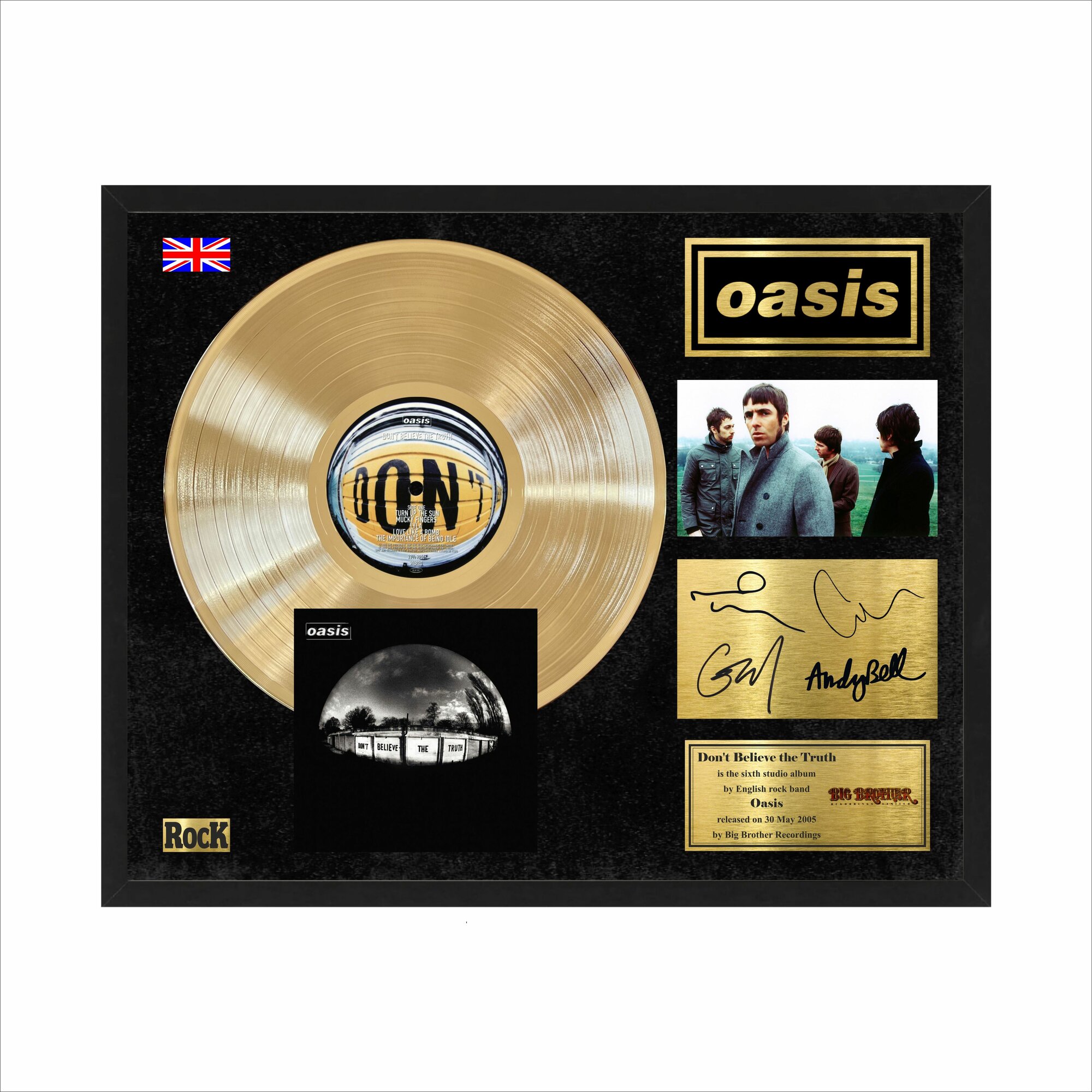 Oasis Don't Believe The Truth Картина с золотым диском