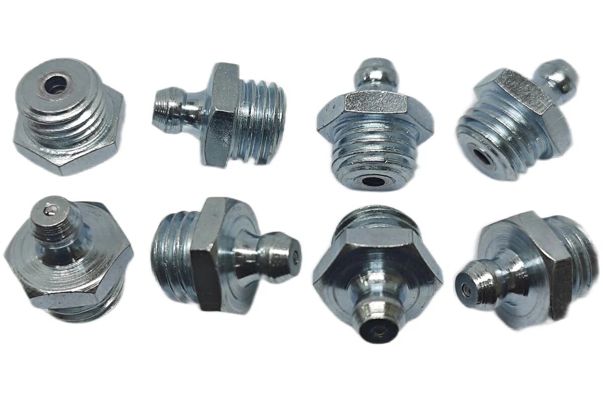 MasloSmenka Пресс-масленка прямая оц. H1 M12x1.5, комплект 10 шт, оцинкованная сталь, Европейский стандарт DIN71412, 010110-10