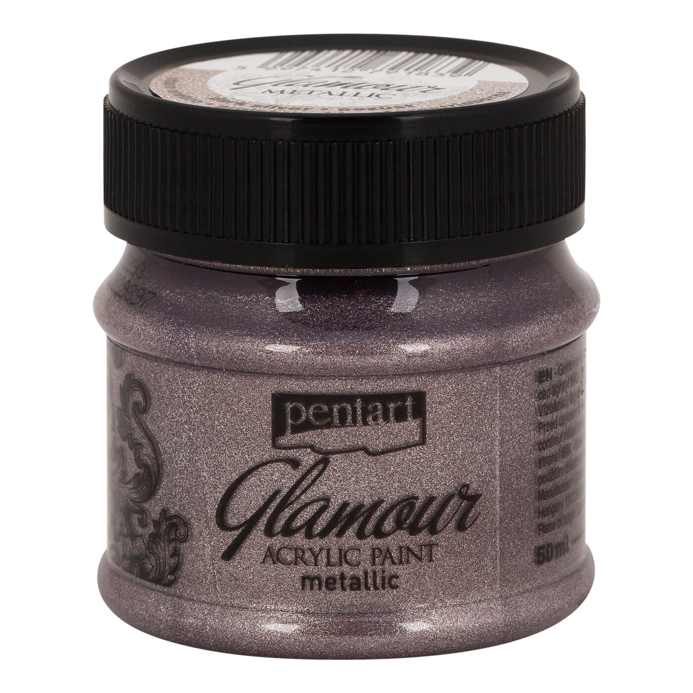 Краска акриловая Pentart металлик "Glamour", 50 мл, серебро тёмное 29397