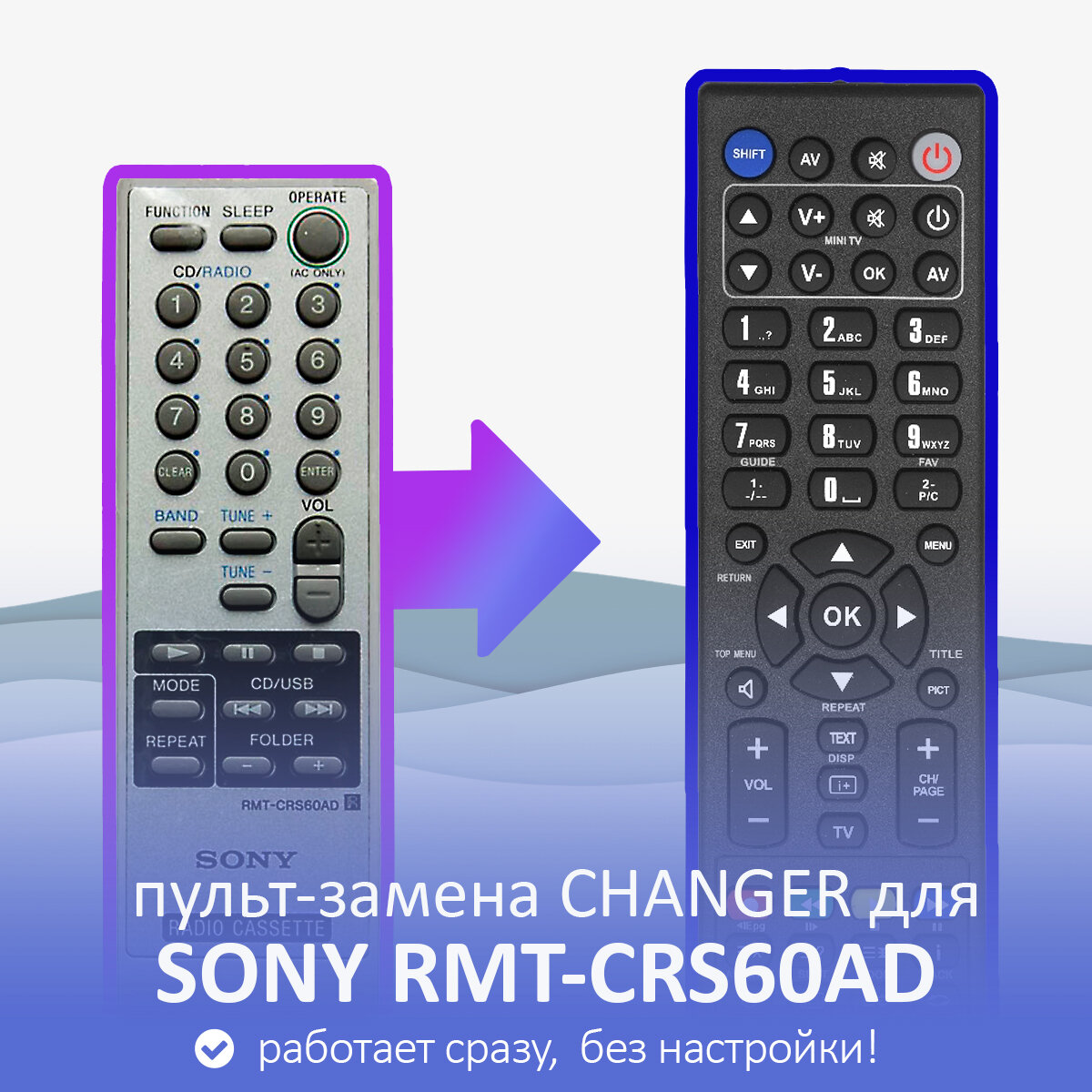 Пульт-замена для SONY RMT-CRS60AD