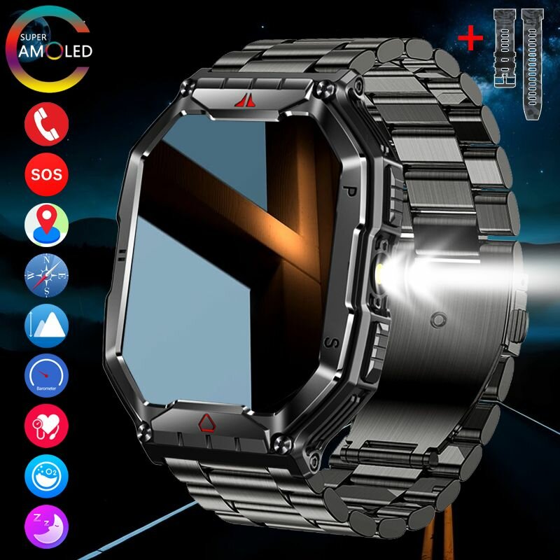 2024 новинка Часы смарт, с gps трекером, фитнес трекер, Светодиодные лазеры, с калькулятором, компас, smartwatch