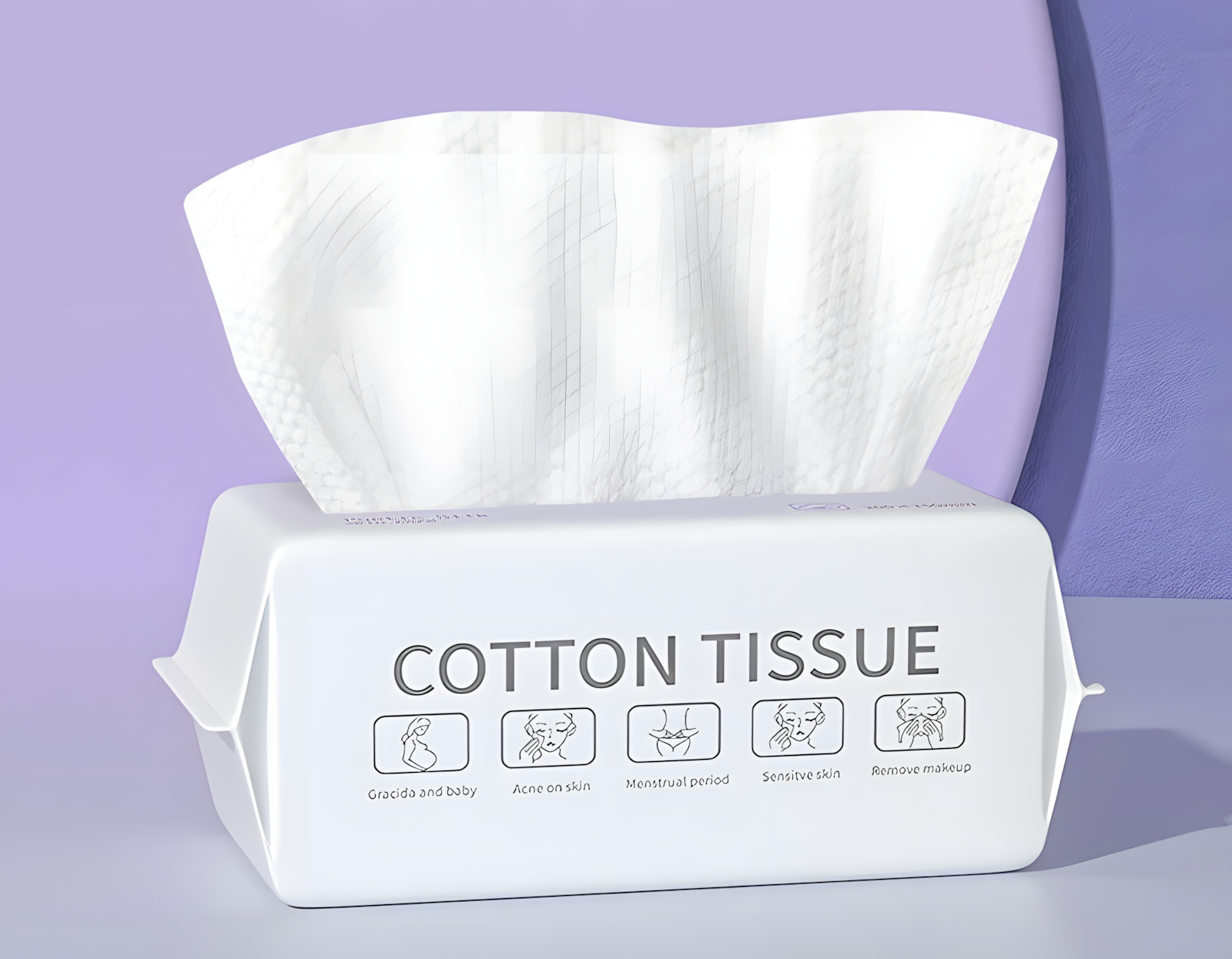 Одноразовые полотенца Babyzen Cotton Tissue, жемчужный узор, упаковка medium bag, цвет белый