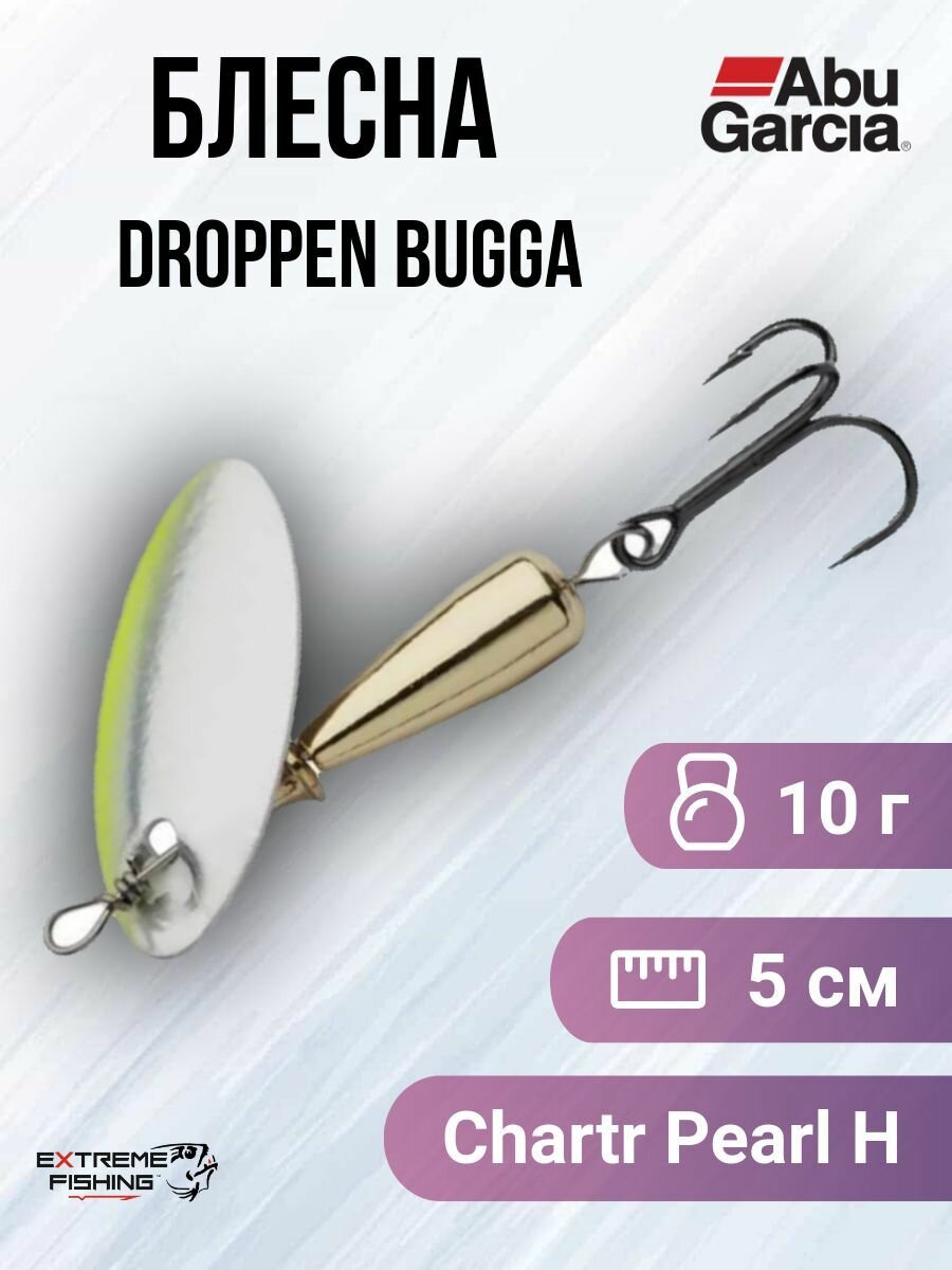 Блесна вращающаяся Abu Garcia Droppen Bugga 10г Chartr Pearl H