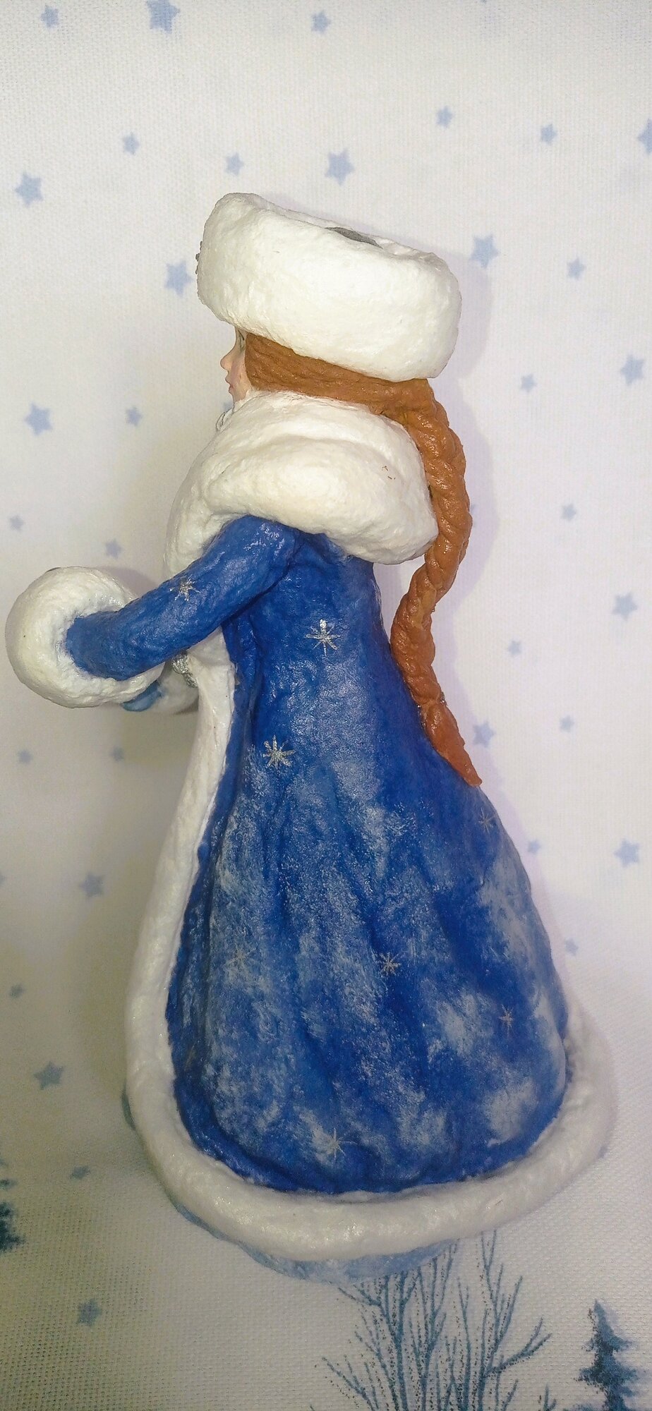 Новогодняя фигурка "Снегурочка" TATYANA HANDMADE, ручная работа, акрил, вата, 25см — фото 1
