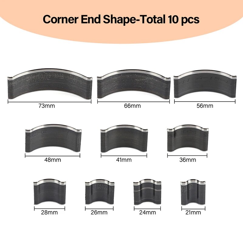 Резцы для кожи WUTA 10 шт, черные, Corner End Shape