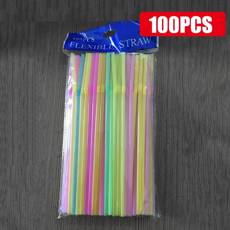 Соломинки для напитков, Multicolor, 100 шт