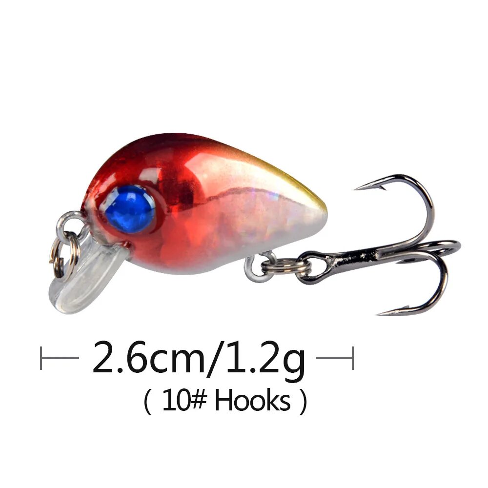 Кренкбейт воблер 2.6 см, 1.2 г, красный, 10# Hooks