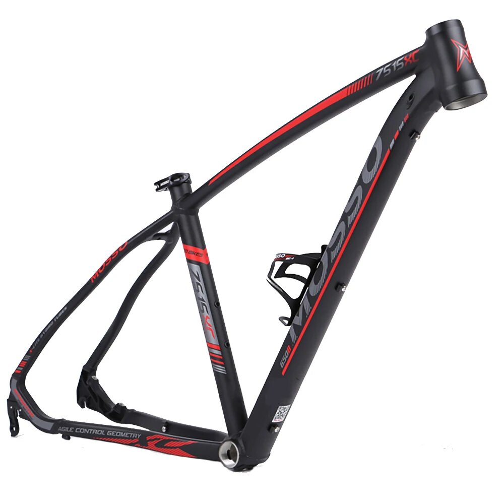 Рама для горного велосипеда MOSSO 7515XC алюминиевый сплав 15.5, Black Red