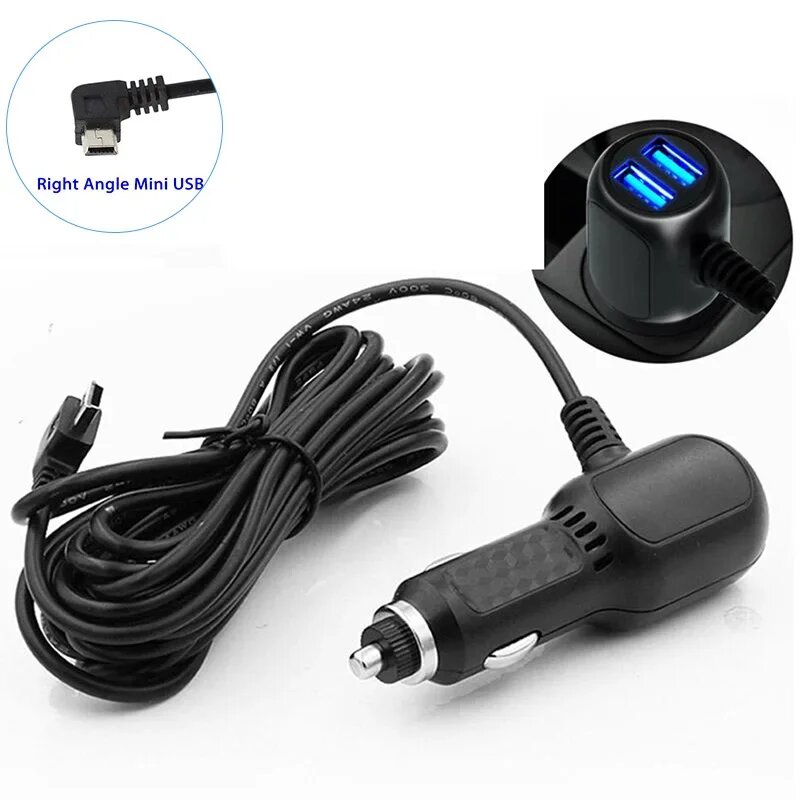 Автомобильное зарядное Mini USB, Right Mini USB
