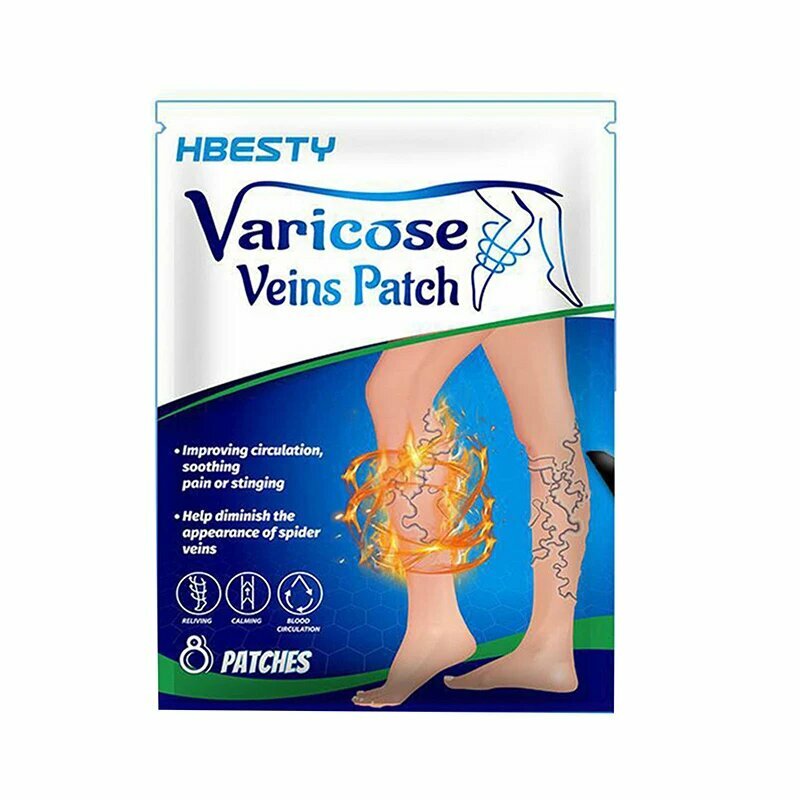 8 шт./пакет, пластырь от боли и отеков ног, способствующий обмену веществ, способствует гладкой кровообращению, унисекс, пластырь для лечения варикозного расширения вен