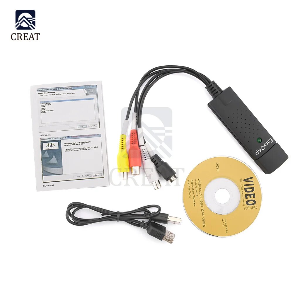 Ziqqucu USB 2.0 Easycap Карта захвата видео