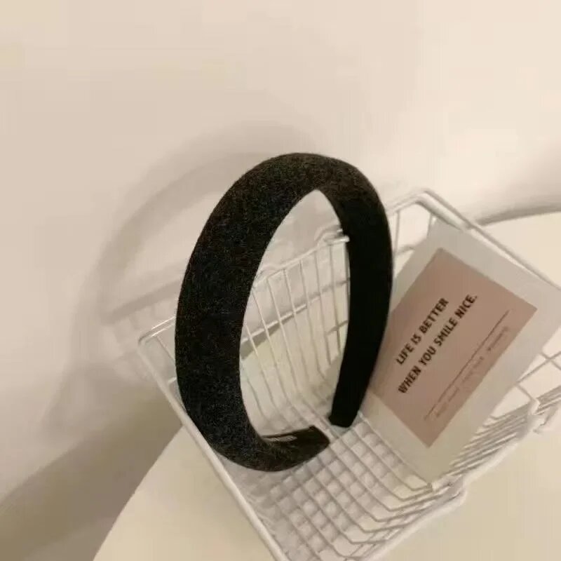 MOONBIFFY Черные широкие повязки на голову из полиэстера и хлопка Черный, Black