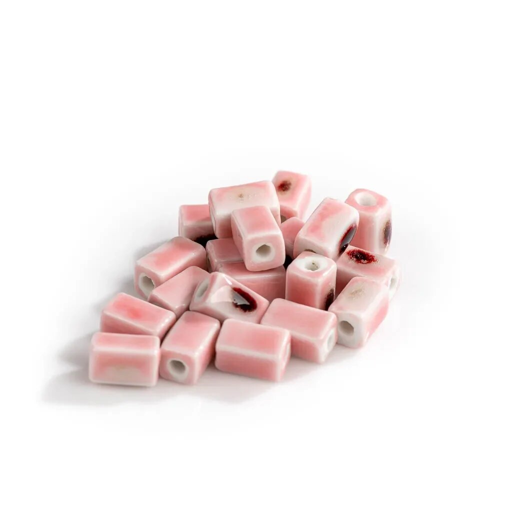 Керамические бусины Midofare прямоугольные 13х8 мм Розовый, 10pcs-13mm-XN232-3