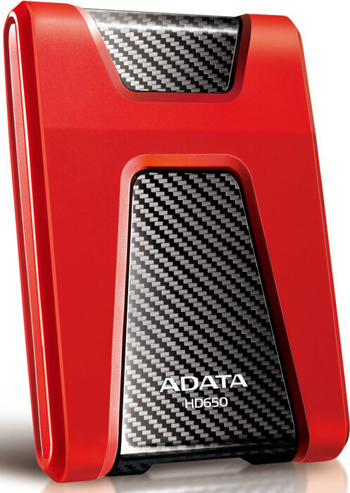 ADATA 1 ТБ Внешний жесткий диск HD650 (AHD650-1TU31-CRD), Пластик, Резина, красный