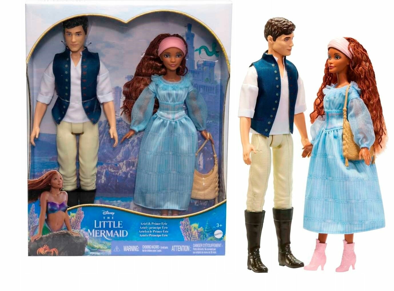 Кукла Mattel Disney Princess - Набор из 2 кукол Русалочка Ариэль и принц Эрик - Дисней Принцессы HLX14